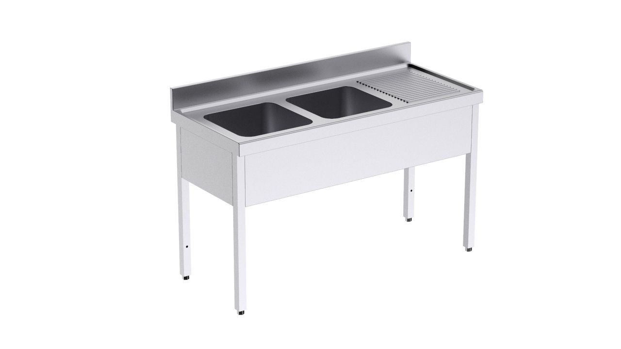 Plonge Inox avec Bâti Double Evier Profondeur 550 - Distform - l0- L0 ...
