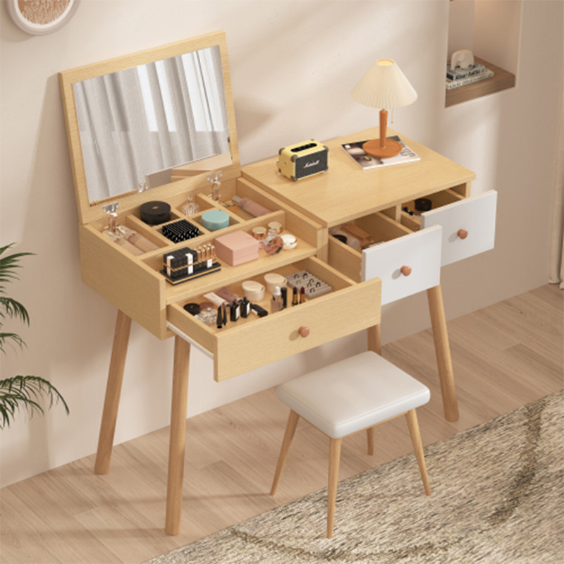 Coiffeuse, coiffeuse avec miroir, rangements divisés, grande capacité ...