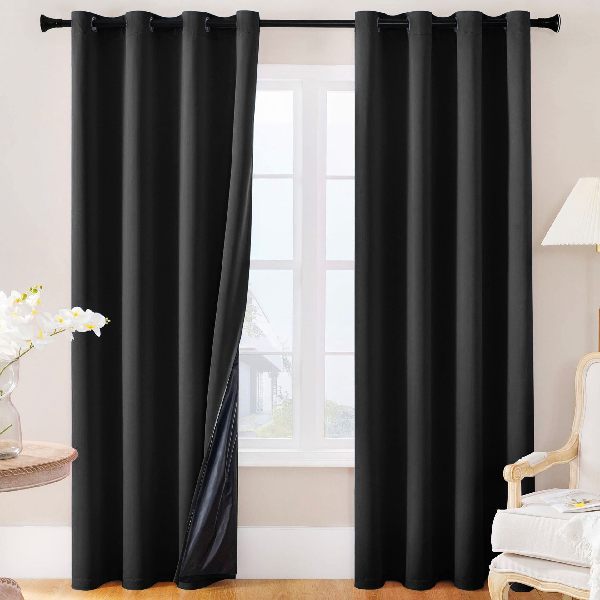 MINICLOSS Rideaux de couleur unie, rideaux occultants entièrement ...