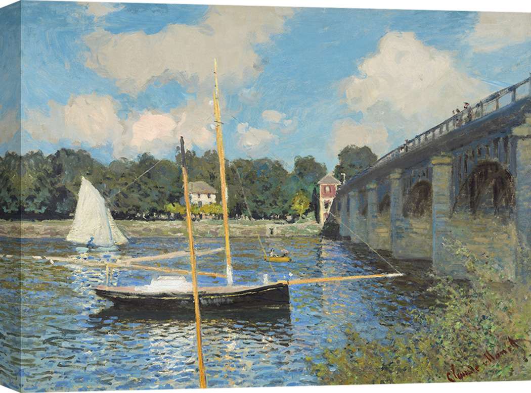 Peinture, impression sur toile - Claude Monet, Le pont d'Argenteuil ...