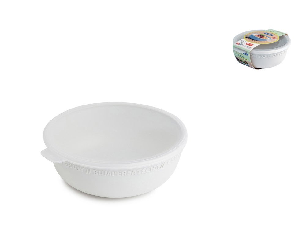 Récipient alimentaire Tresa en plastique recyclé de couleur blanche ...