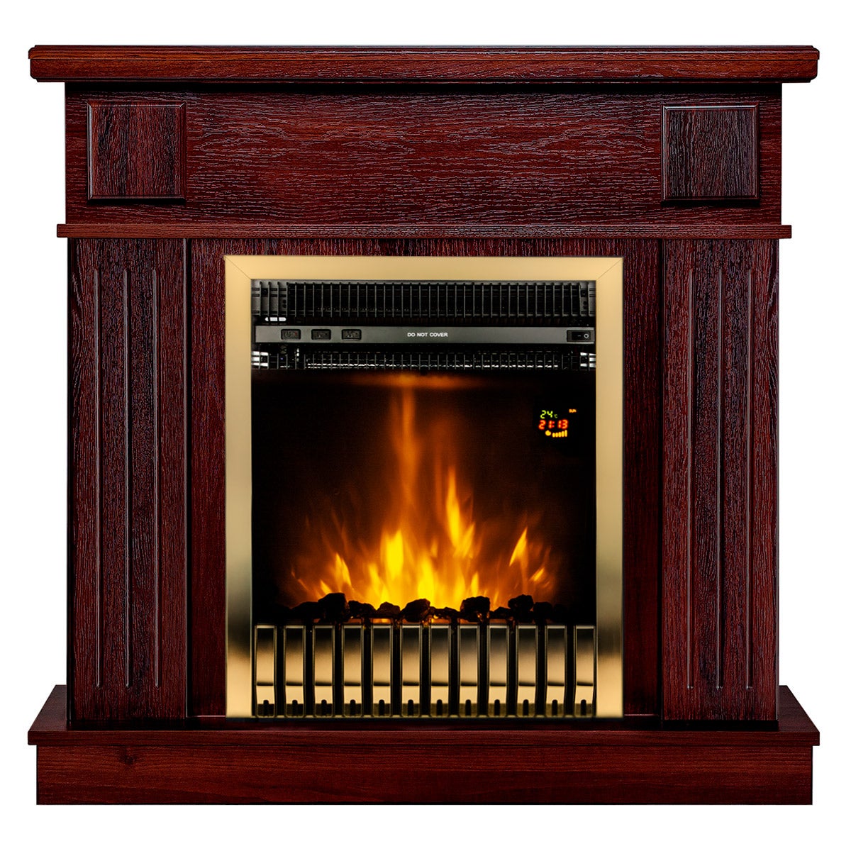 Cheminée électrique Marina & Gala Gold, effet flamme, 997 x 1034 x 270 ...