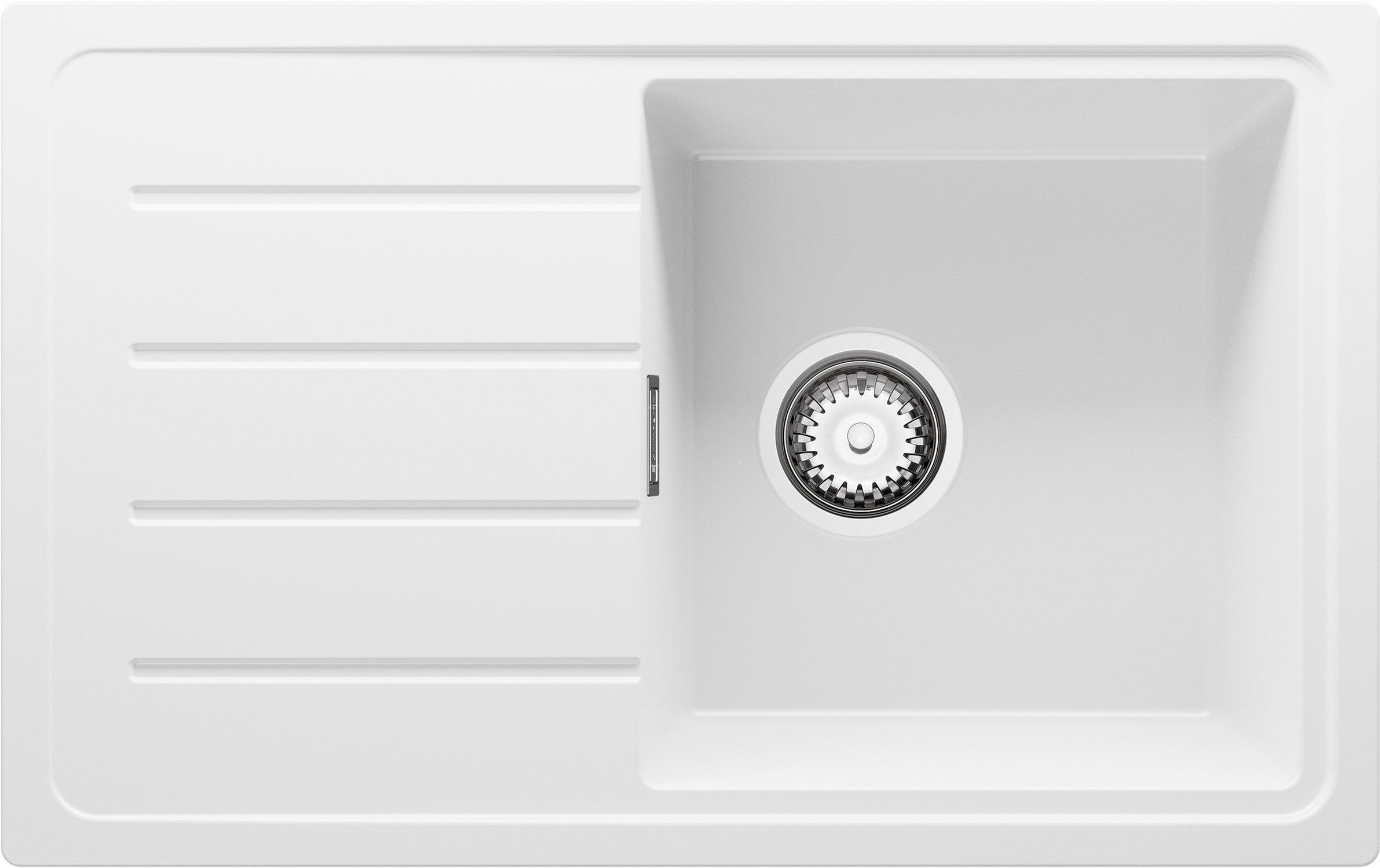 Evier Cuisine en Granit Blanc 70x44cm, Lavabo 1 bac + Kit de Vidage ...