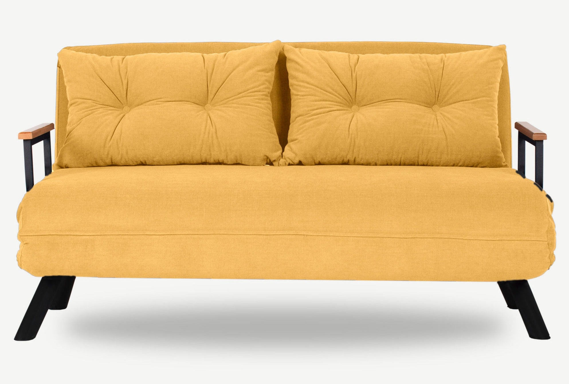 Canapé convertible 2 places tissu jaune Sylvano 133 cm | Leroy Merlin