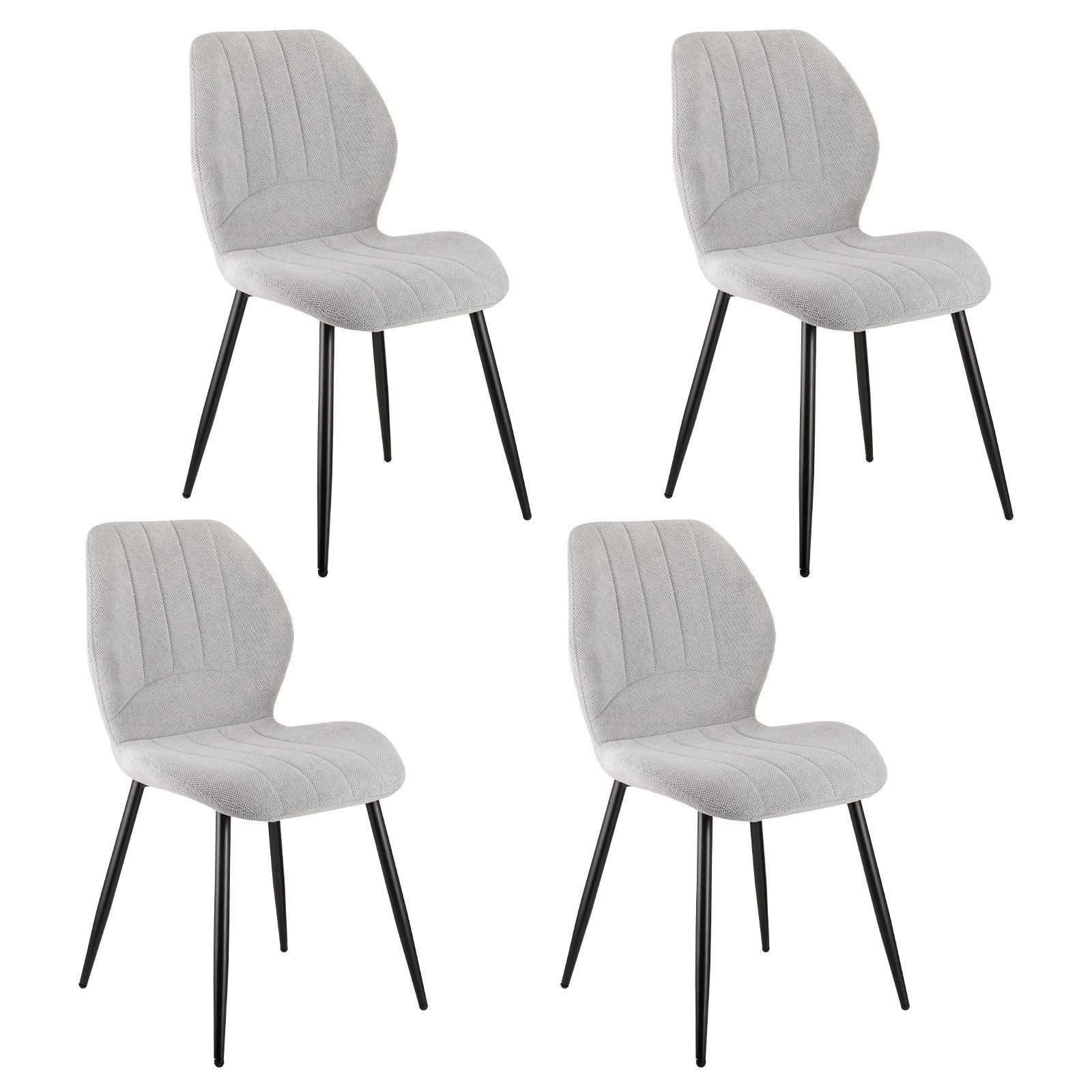 Set de 4 Chaises Esszimmer en Lin, Design Moderne avec Siège Ergonomique et Confort Optimal ...