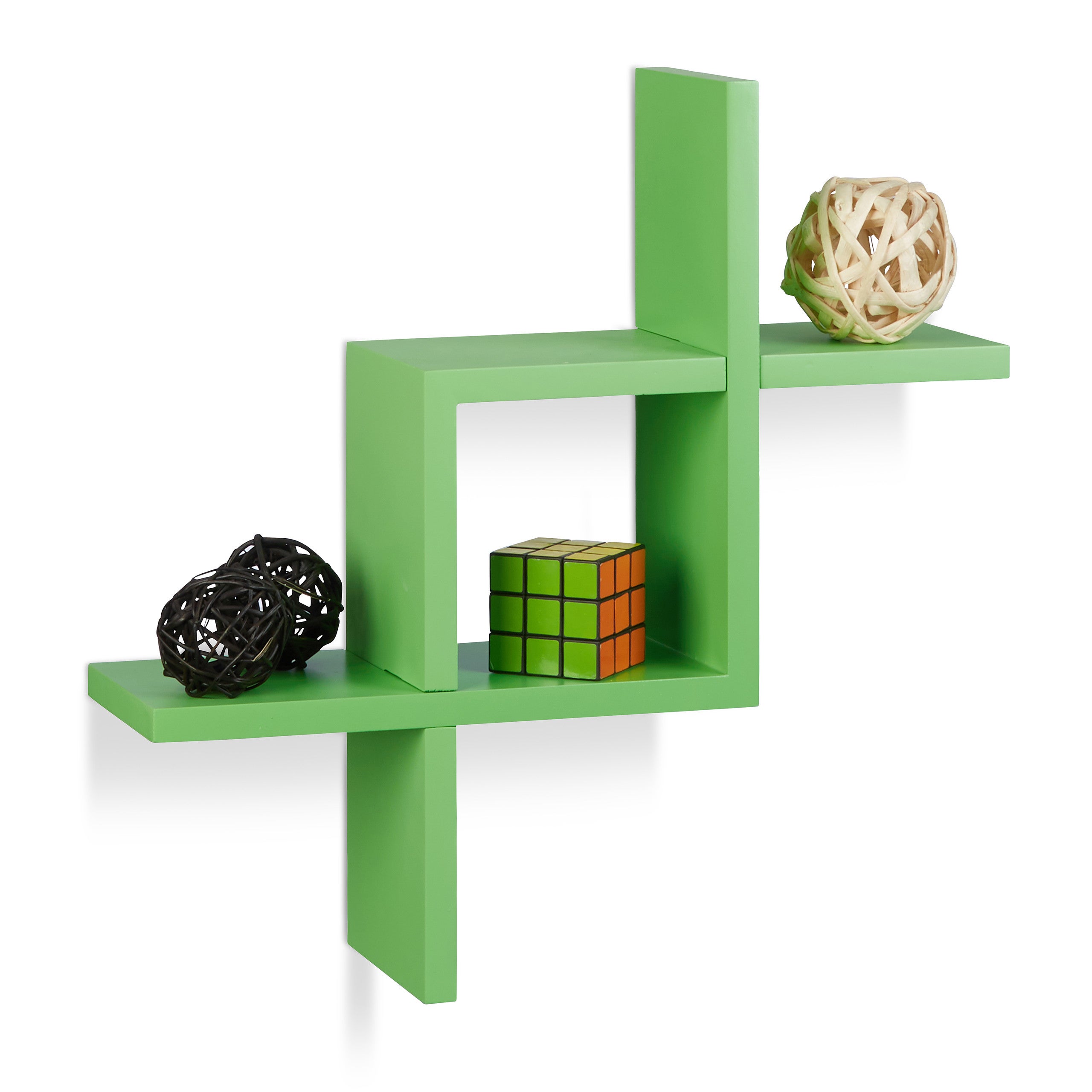 Relaxdays Étagère cube carré tablette flottante murale MDF compartiment ...