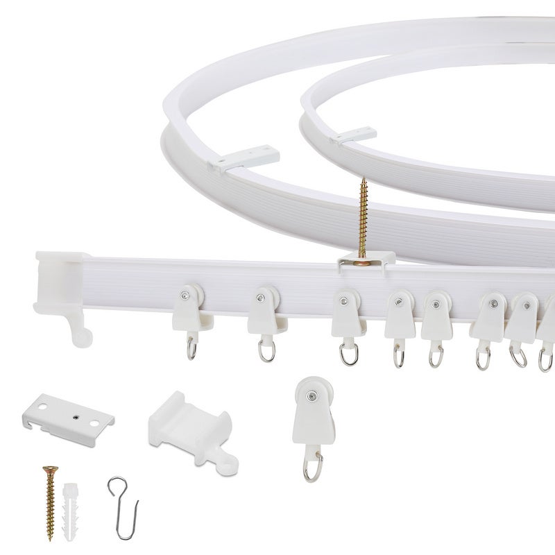 Kit de Rail de Rideau Plafond Pliable, 3M Rail de Rideau Flexible avec ...