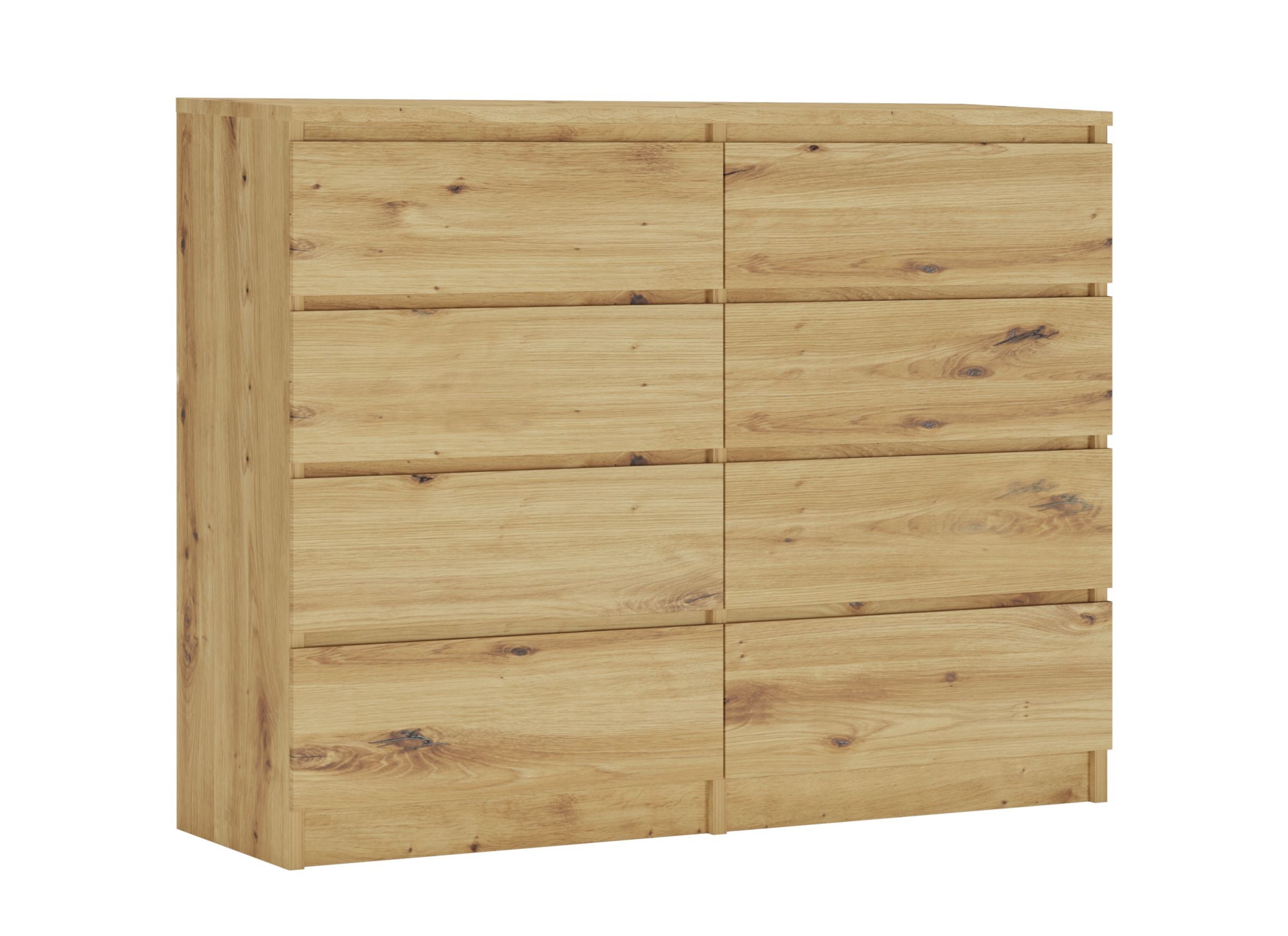 Commode 8 tiroirs : Chêne Artisan, 120 x 39 x 101 cm | Leroy Merlin
