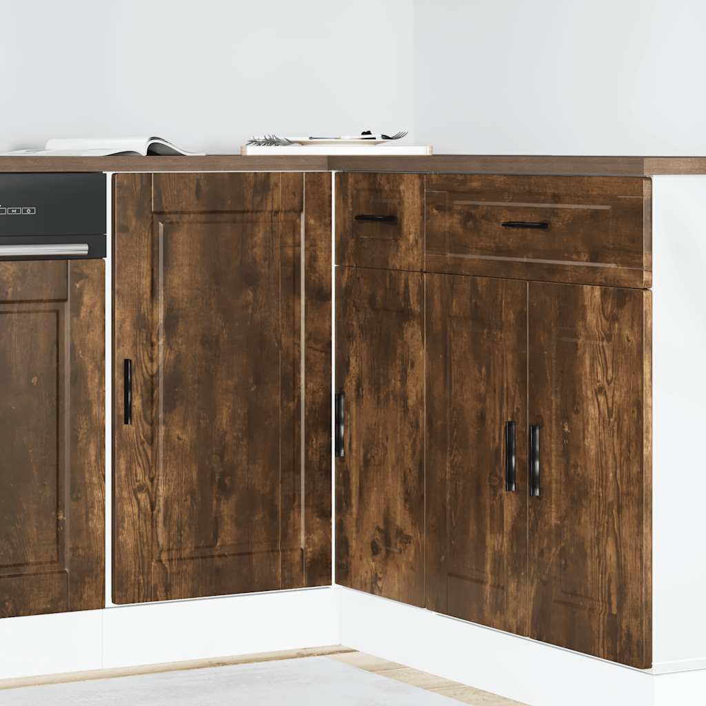 Mueble bajo de cocina roble ahumado madera reconstituida | Leroy Merlin