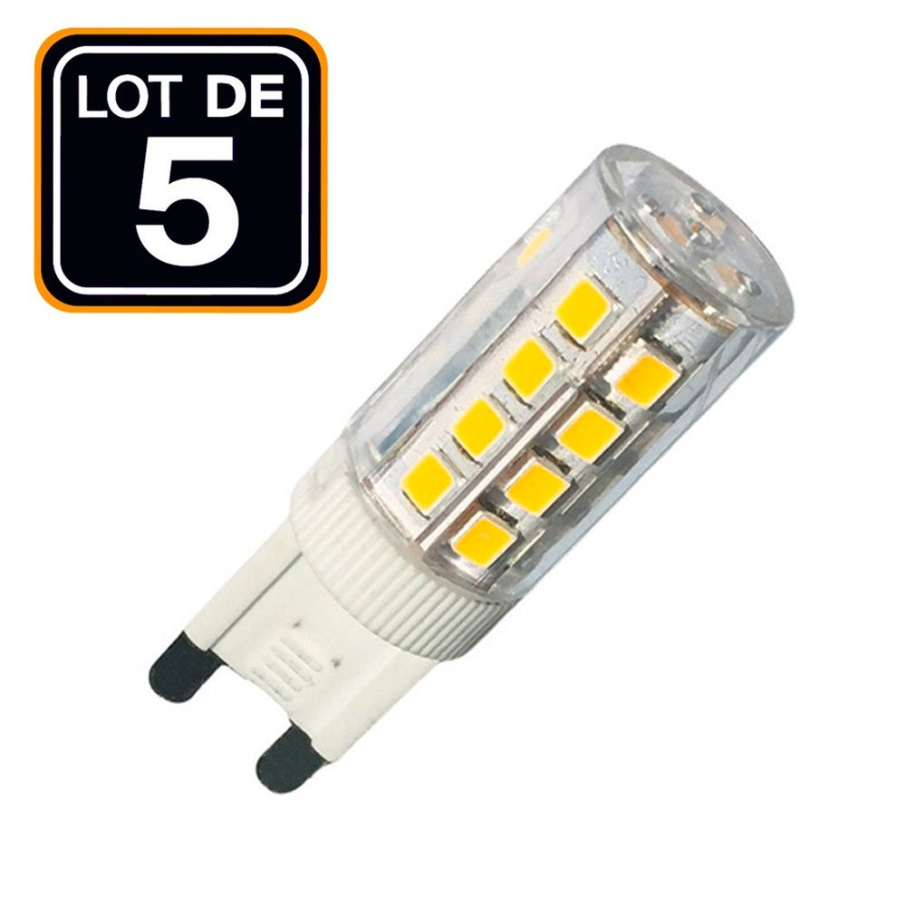 5 Ampoules G9 LED SMD 4.5W blanc froid 6000K Haute Luminosité | Leroy Merlin