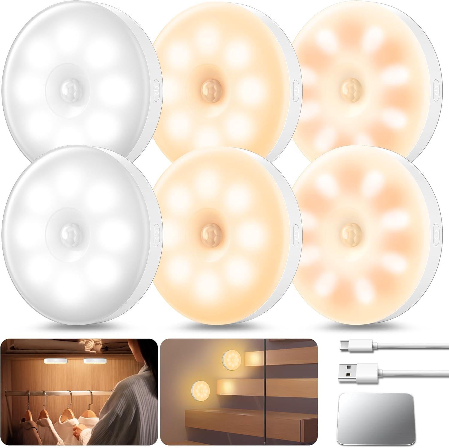 Lampe Detecteur de Mouvement Interieur Rechargeable USB,Veilleuse ...