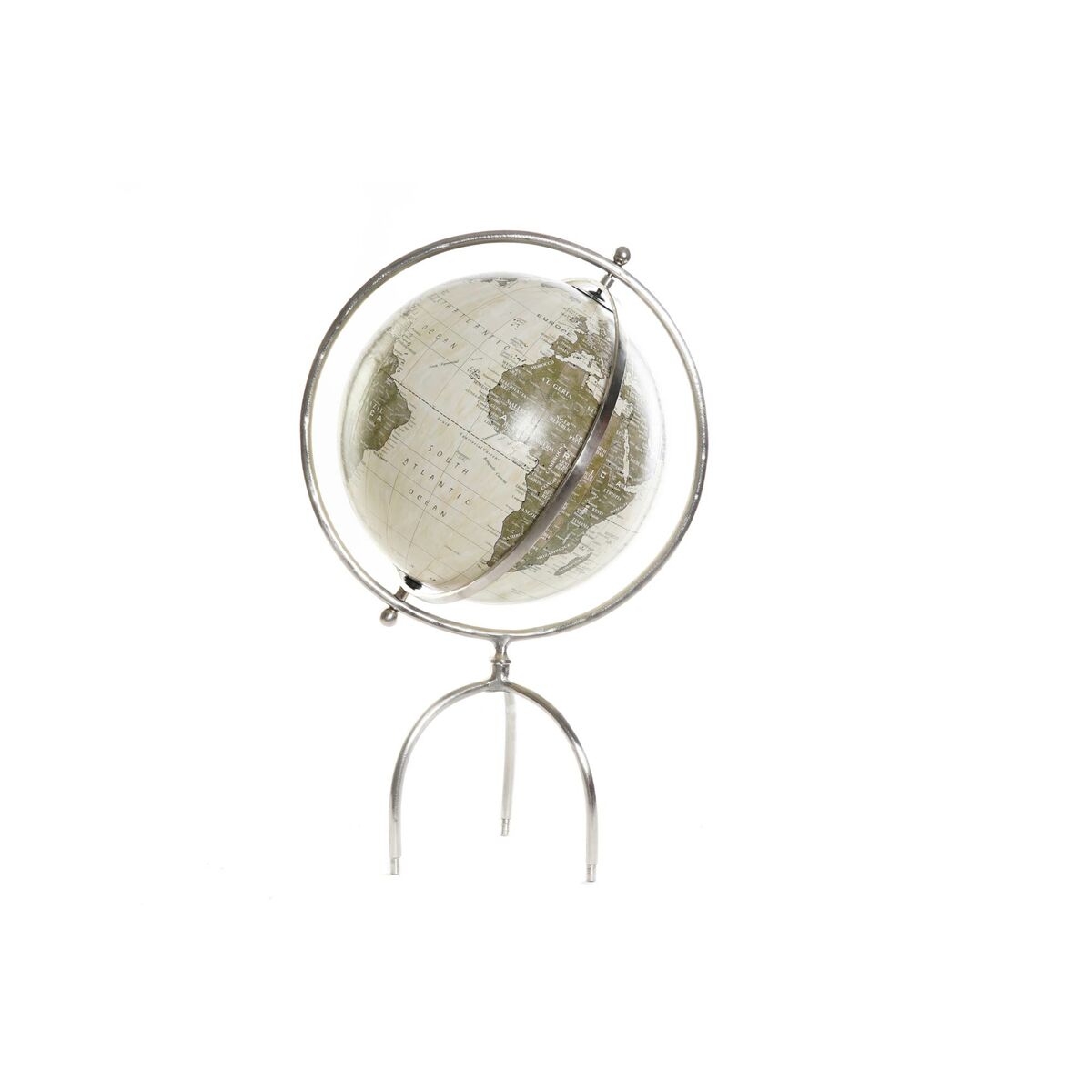 Globe terrestre DKD Home Decor Argenté Beige Acier (28 x 24 x 44 cm ...