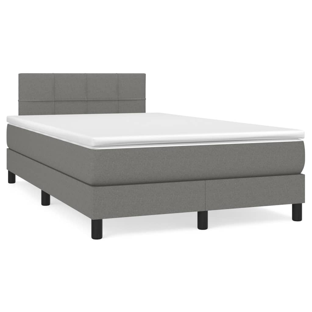 Cama box spring con colchón tela gris oscuro 120x200 cm | Leroy Merlin