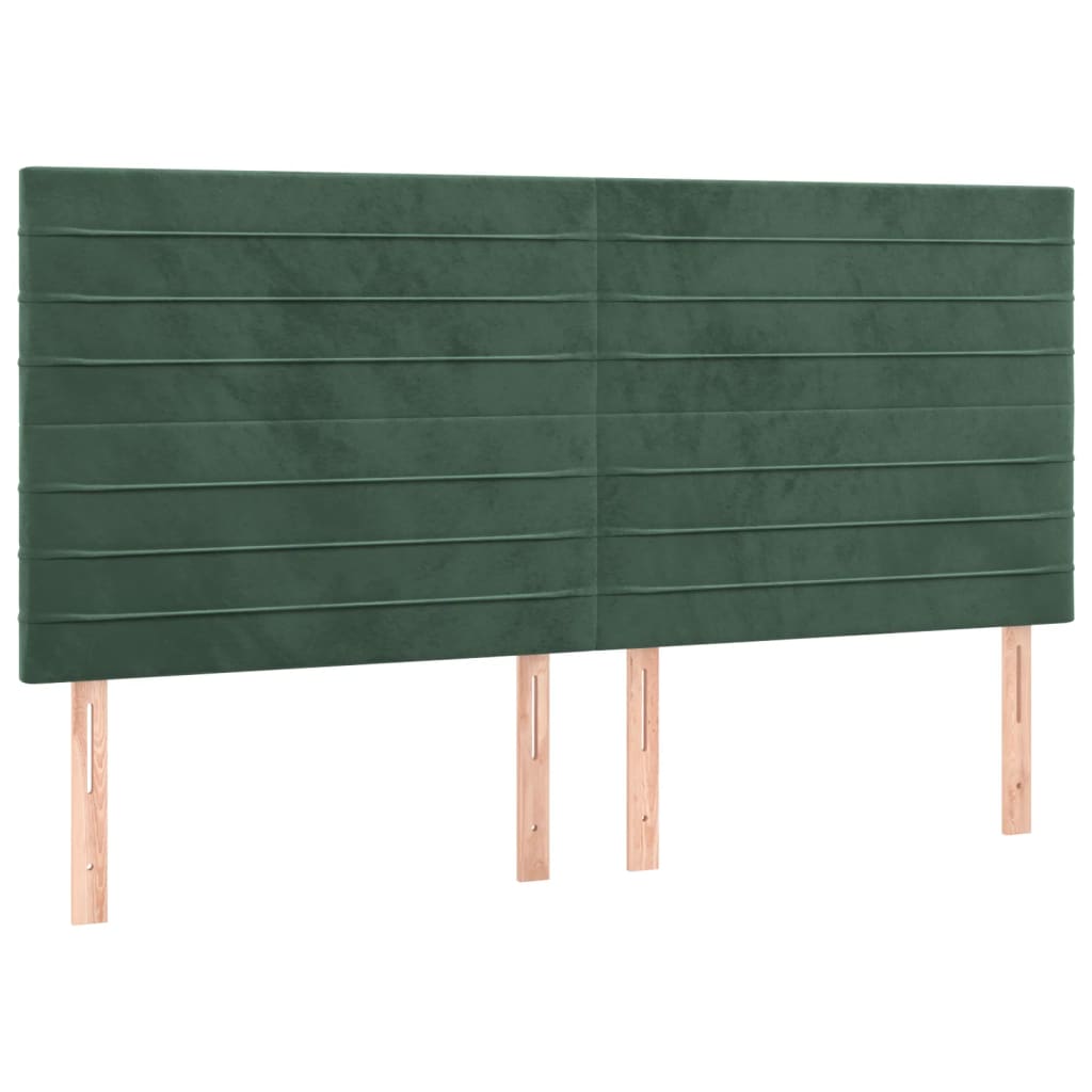Cabeceros 4 unidades de terciopelo verde oscuro 100x5x78/88 cm ...