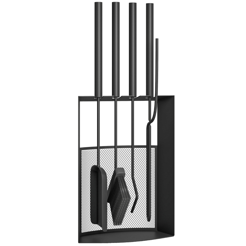 Ensemble d'outils de cheminée en 5 pièces, comprenant une brosse, une ...