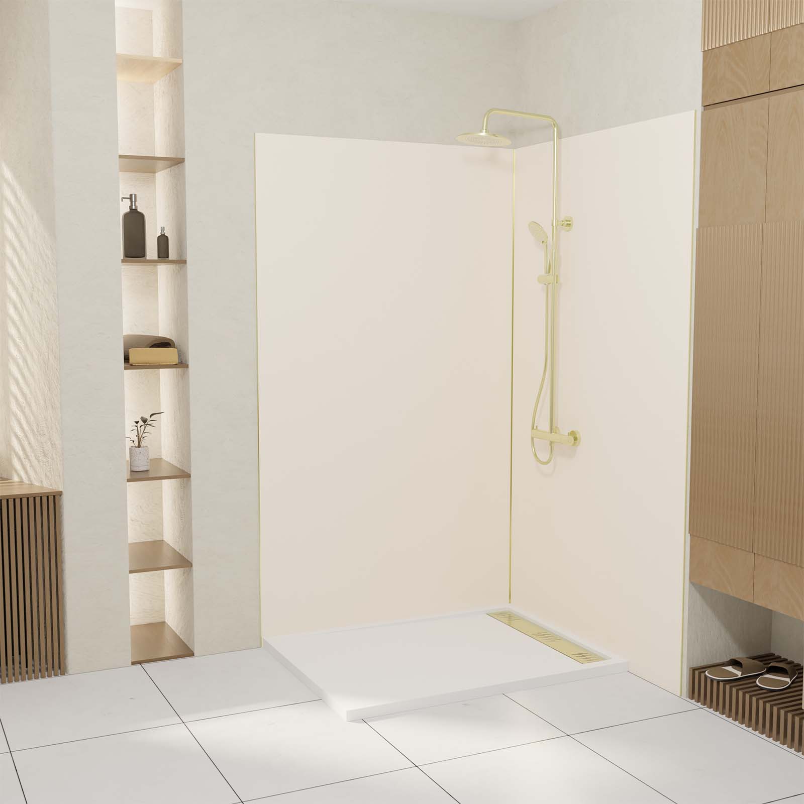 Pack 2 Panneaux Muraux en Aluminium Ivoire 120x210 cm + Profilés ...