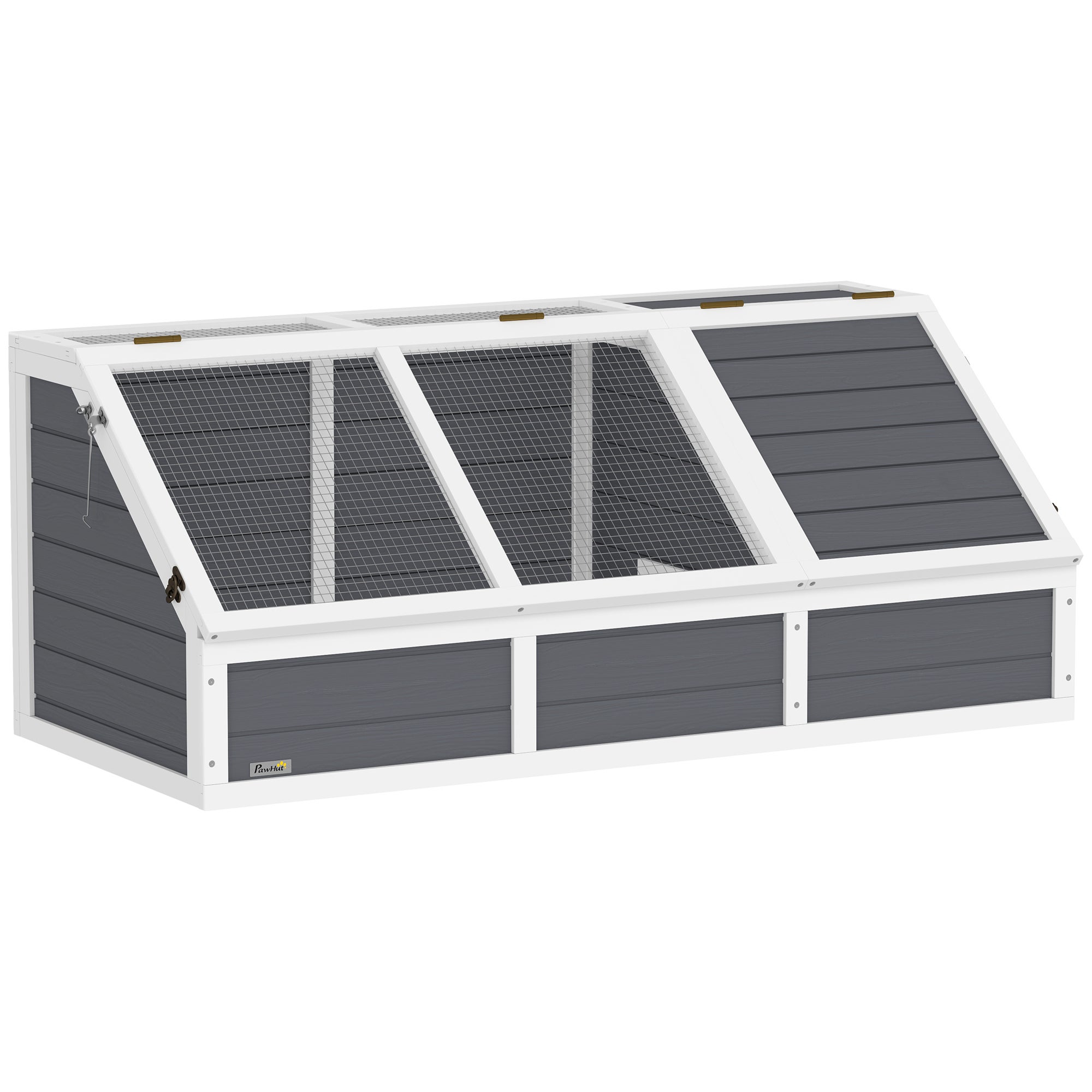 Maison de tortue sans sol panneau ouvrant 2 espaces sapin acier ...