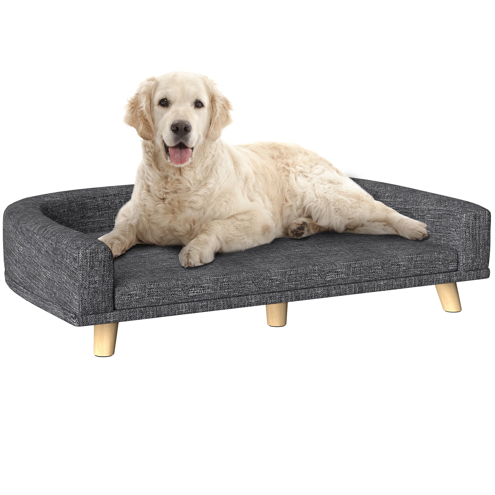 Sofá para Perros PawHut Poliéster Gris Oscuro 98x67x25 cm | Leroy Merlin