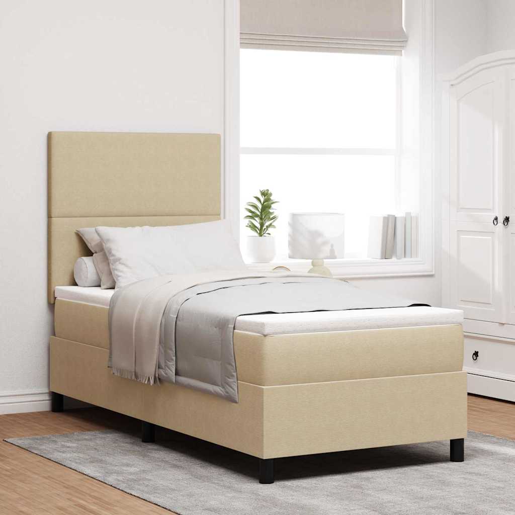 Maison Exclusive - Cama tipo Box Spring Gris claro y blanco. 203 x 100 ...
