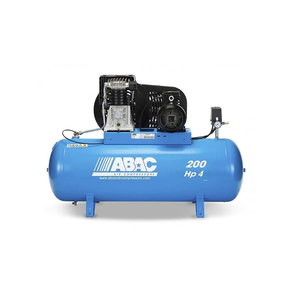 Abac - Compresseur à pistons bi-étagés 400 V Tri 200 L 30 m3/h 4 CV ...