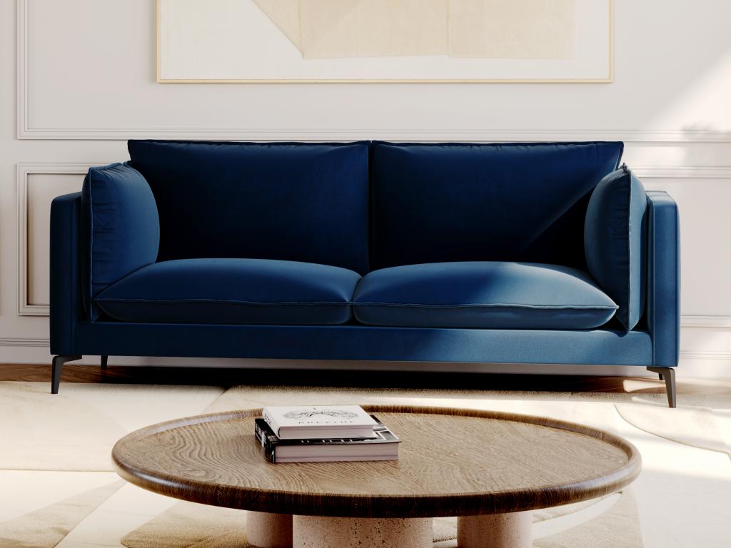 Canapé 3 places en velours bleu nuit KESTREL II | Leroy Merlin
