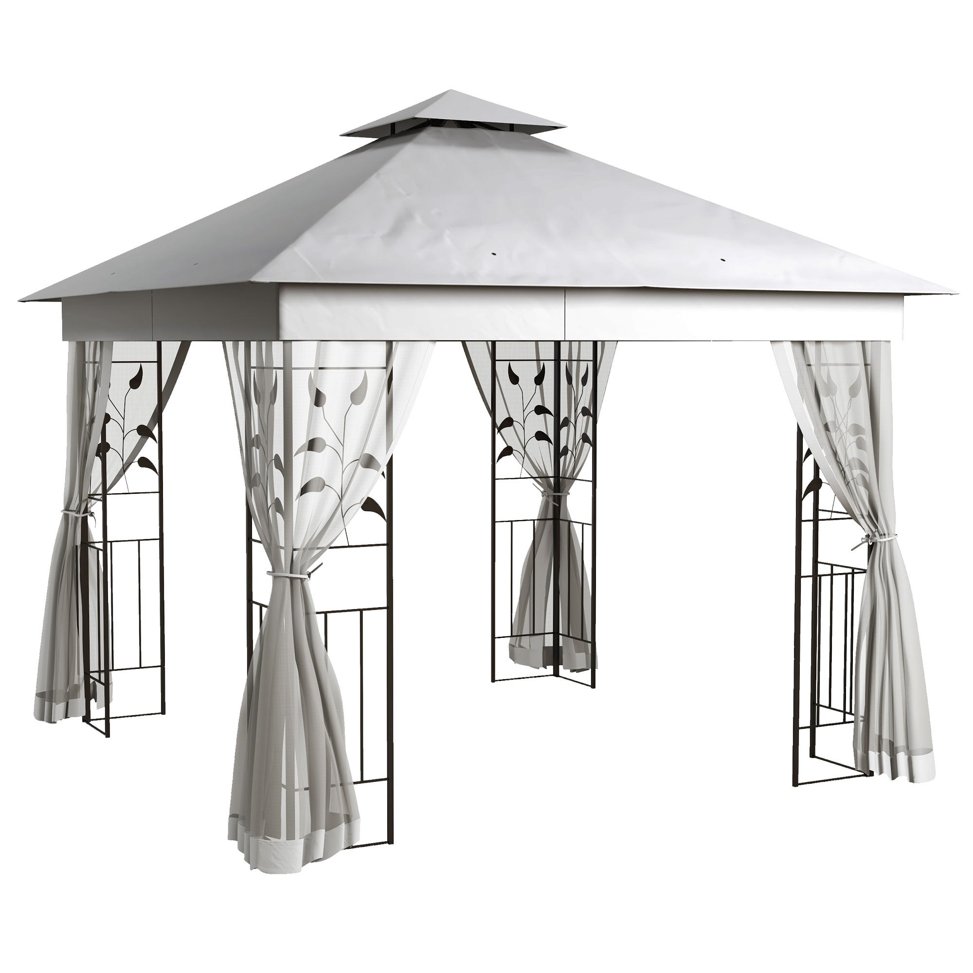 Pavillon à double toit. Gazebo de jardin étanche hivernale résistant à ...