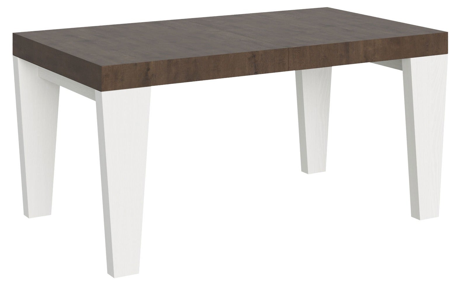 Table extensible bois noyer et pieds bois blanc 6 à 20 places Kristo ...