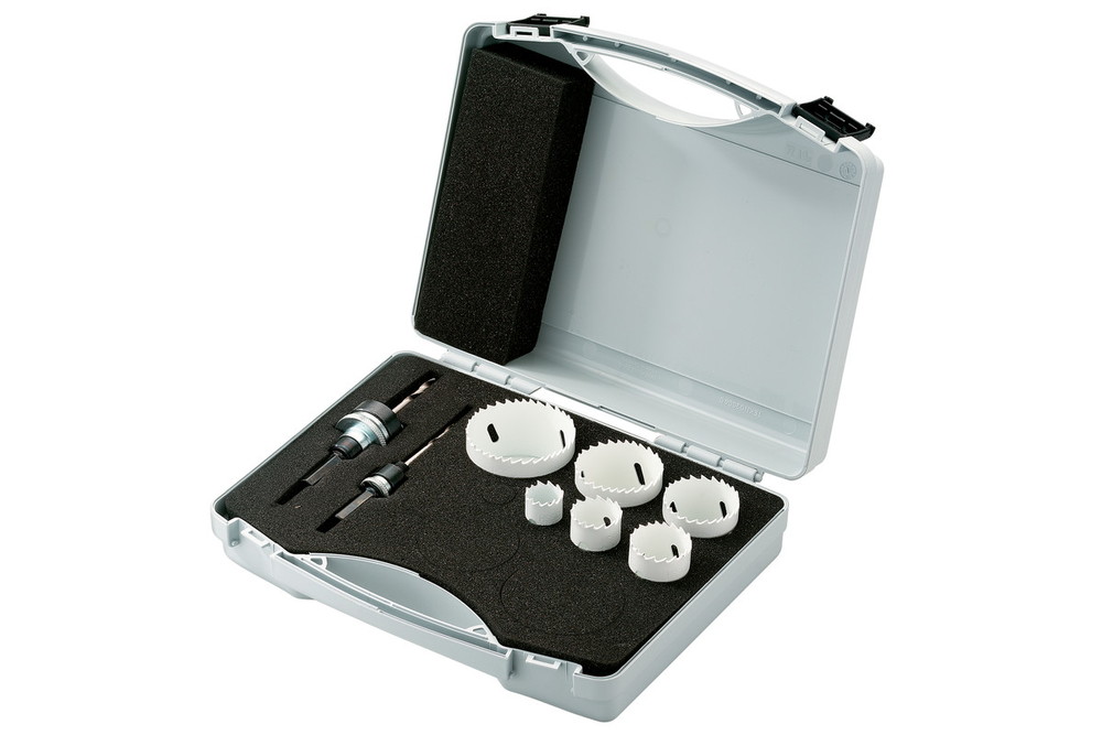 Scie cloche (HSS-Bi-Metall) 8 pièces diam 22 mm à 64 mm pour perceuse ...