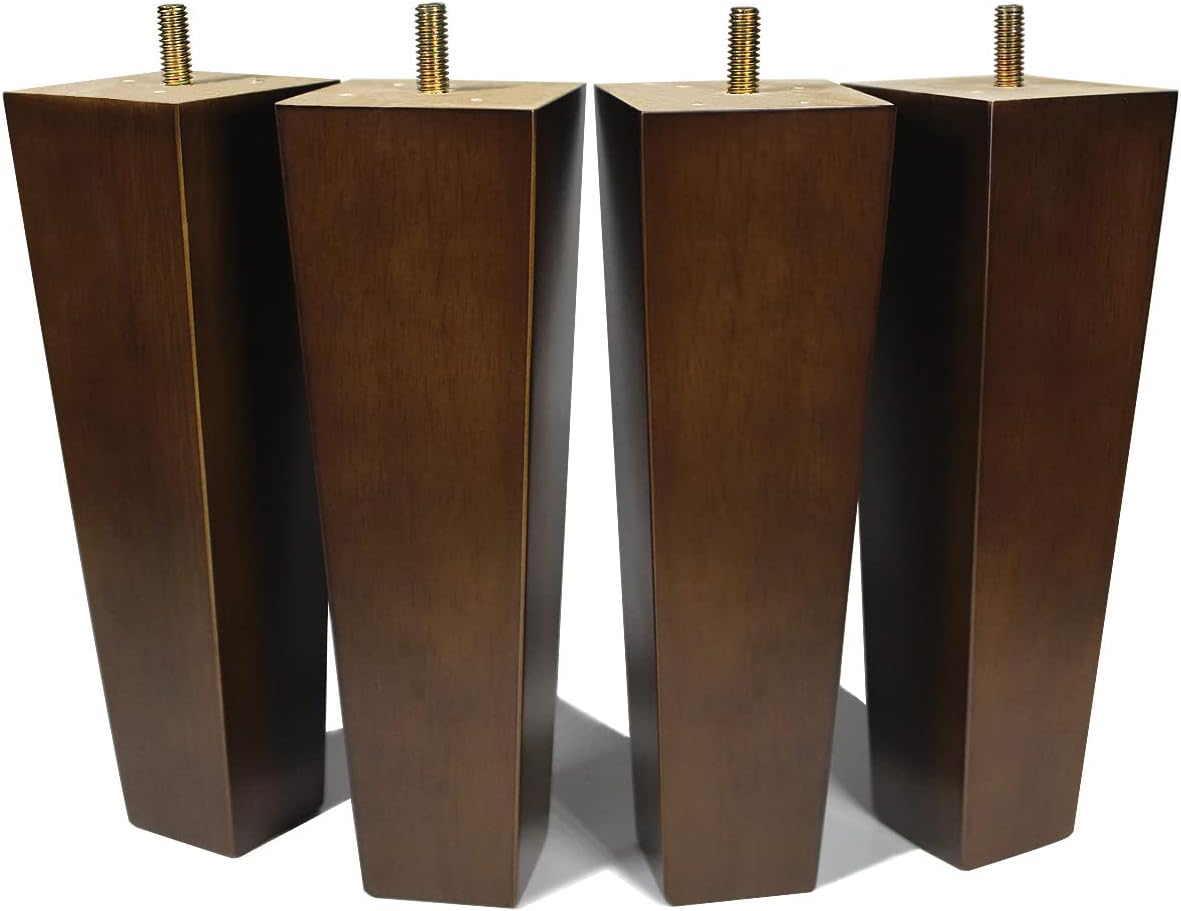 Wooden Furniture Legs 8 inch (approx. 20.3 cm) Sofa Leg Set of 4 Square ...