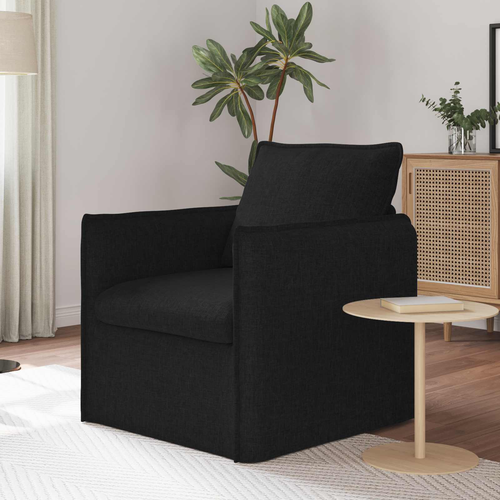 Sofá Negro 75 x 82 x 85 cm tela | Leroy Merlin