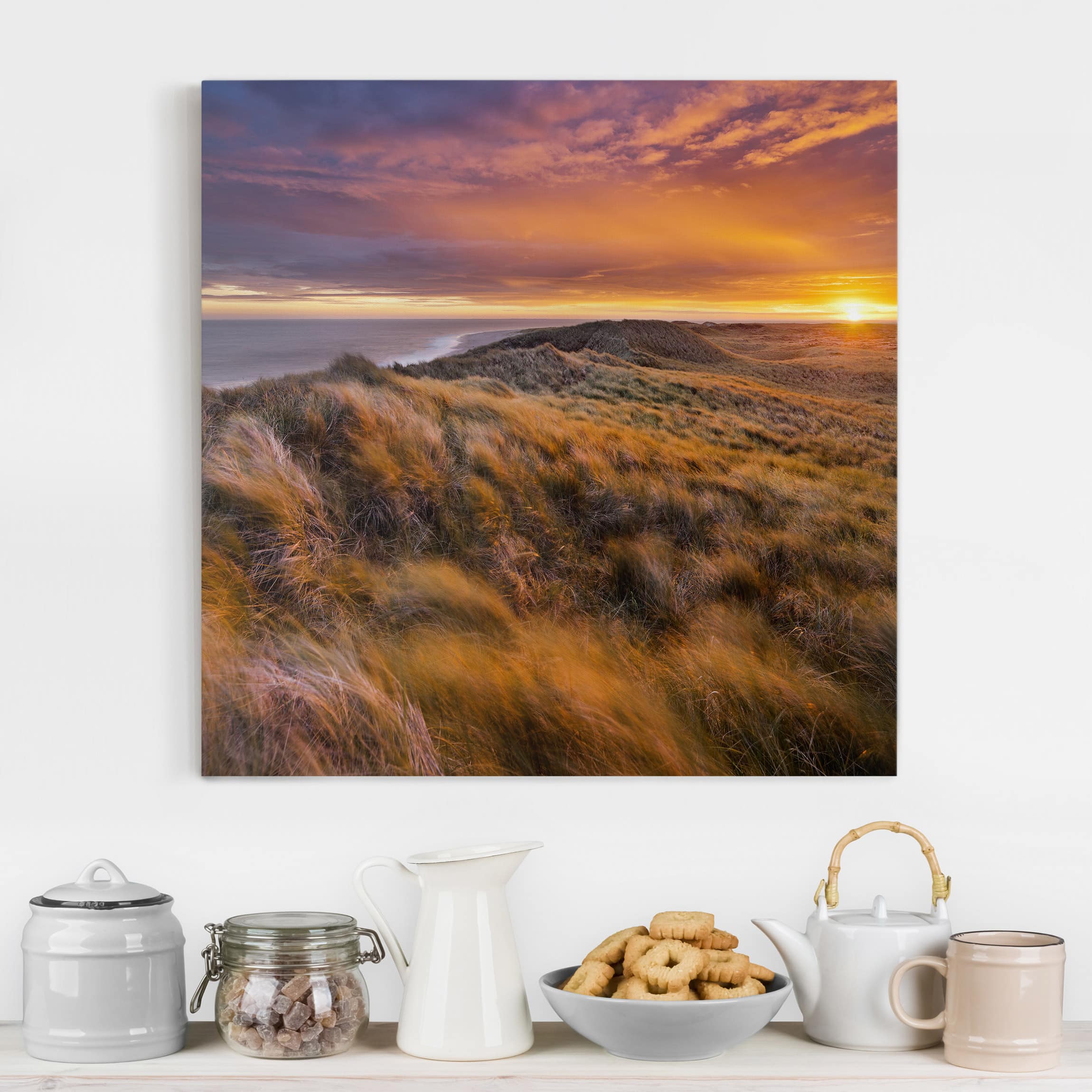 Impression sur toile tableau sur toile châssis orange coucher de soleil ... Impression sur toile tableau sur toile châssis orange coucher de soleil ...