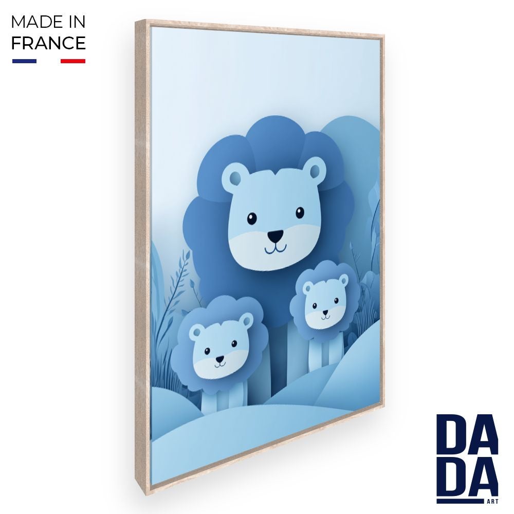 Tableau imprimé et encadré pour enfants 'Lionceaux mignons' / 72x108cm ...