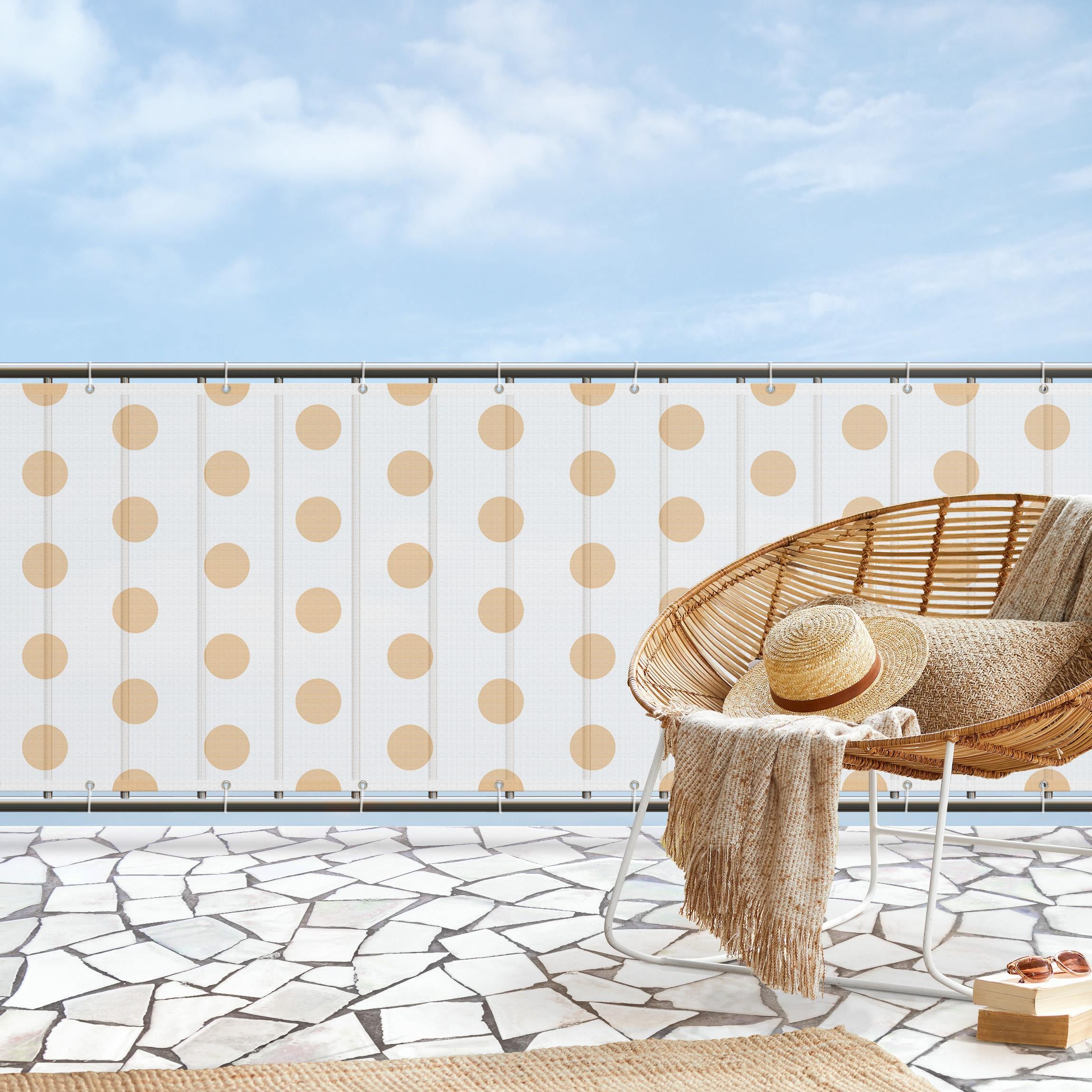 Brise-vue pour balcon - Pois en orange pastel 100 x 120 cm | Leroy Merlin