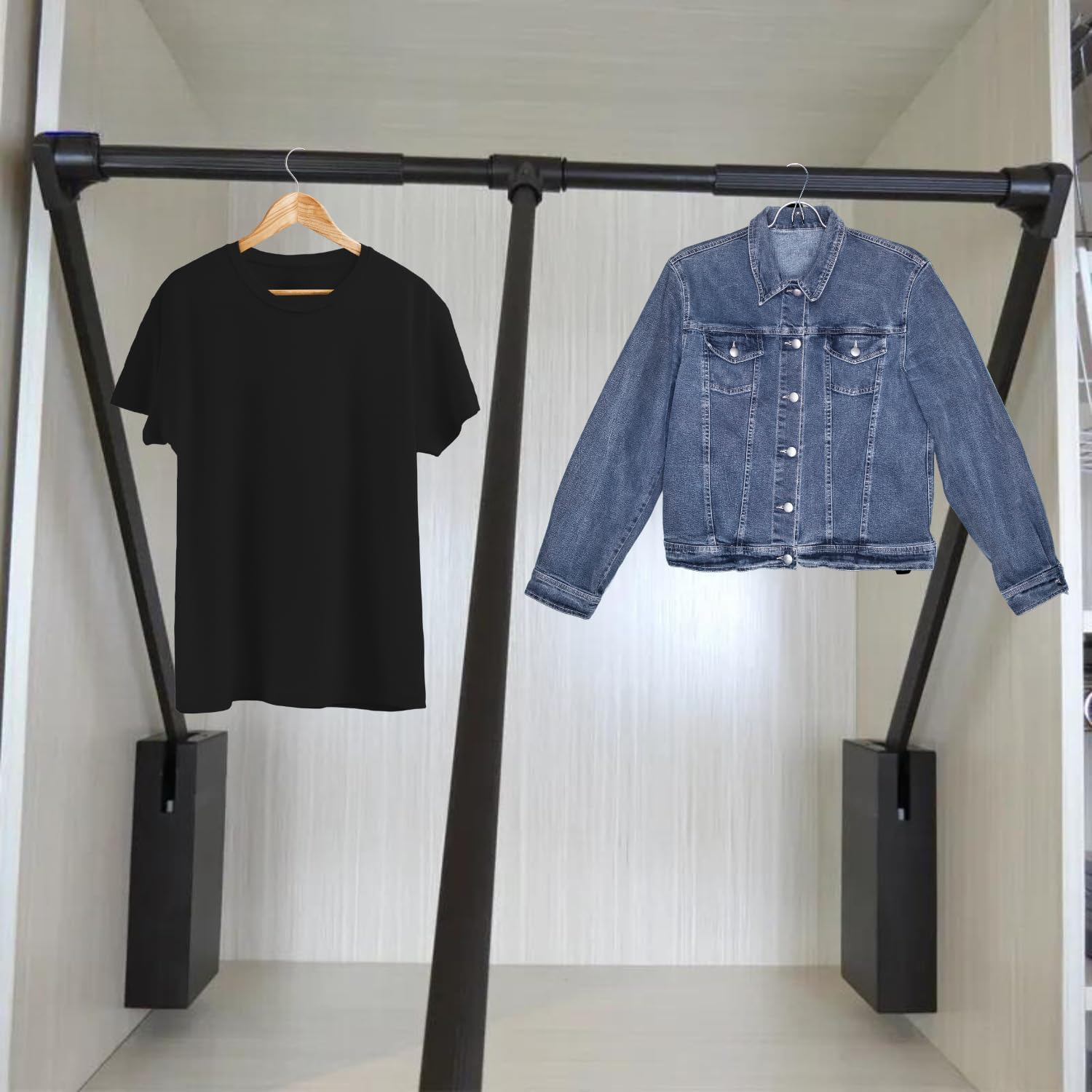 Penderie Rabattable Noir Pour Armoire 83-115 Cm. Pour Placard ...