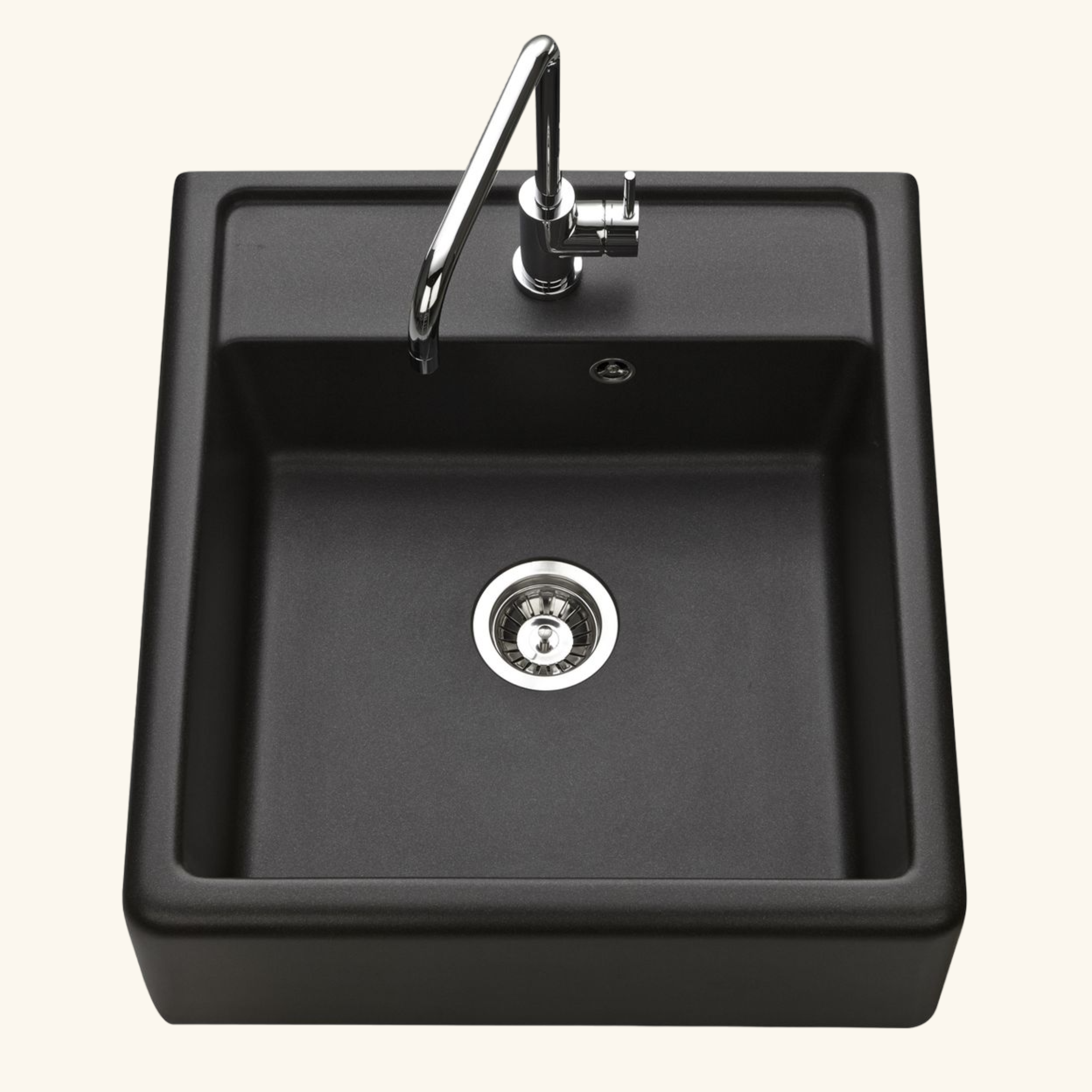 Évier timbre d'office granit noir Kümbad KIWI - 1 bac 595x630 | Leroy ...