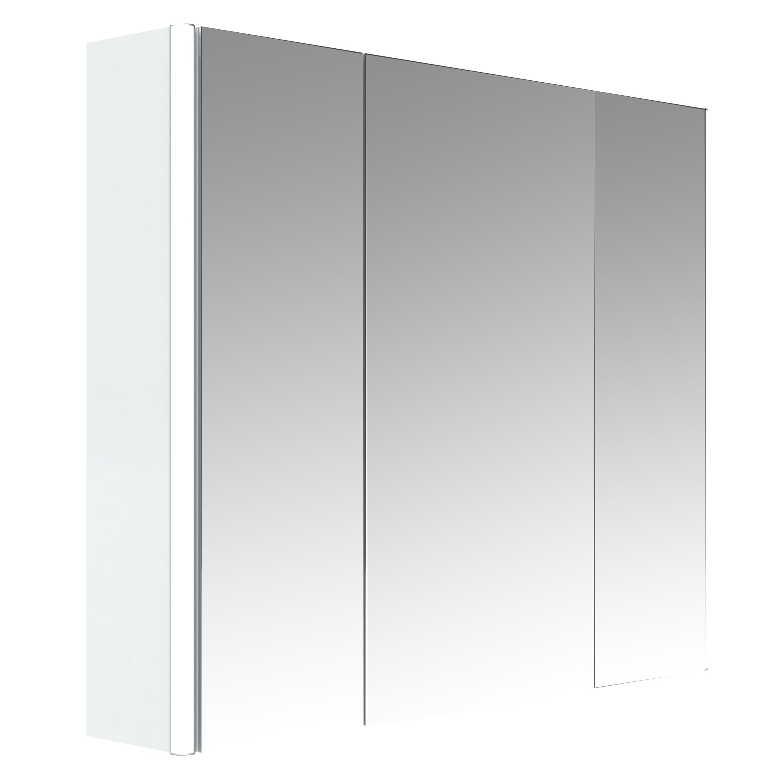 Armoire de toilette éclairante 80cm blanc brillant - 3 portes - STELLA ...