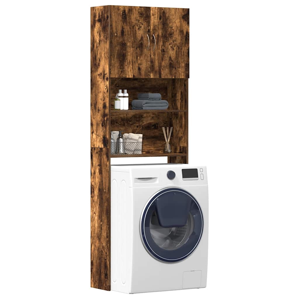 VidaXL Armoire de machine à laver chêne fumé bois d'ingénierie | Leroy ...