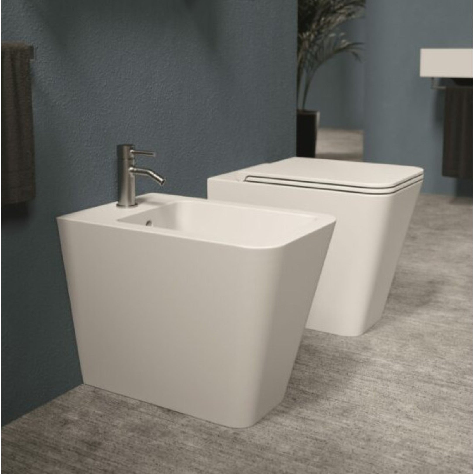 Bidet HIDE Square Vert mat, sans bonde, sans bonde | Leroy Merlin