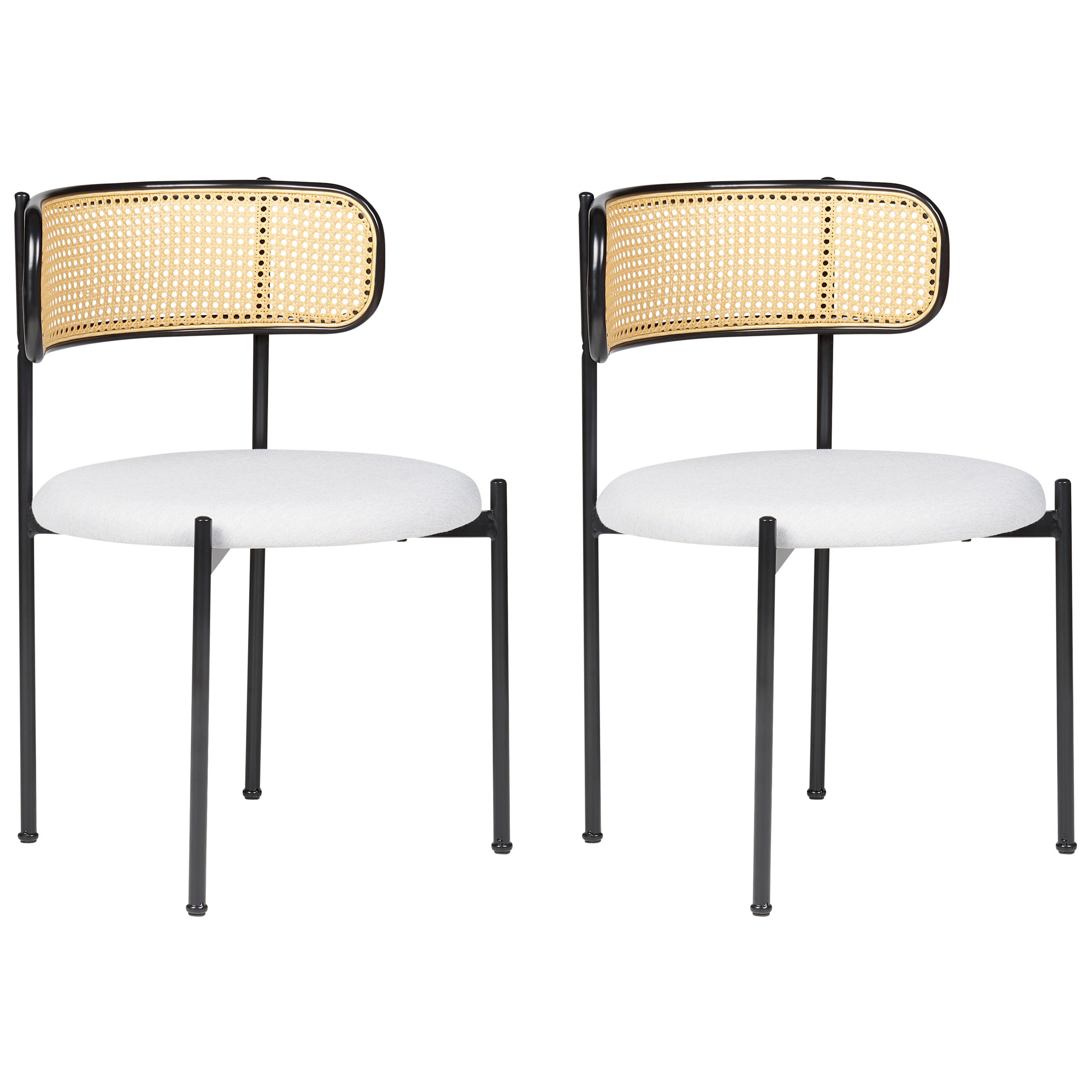 Beliani Conjunto de 2 sillas de comedor ANDOVER Metal Negro | Leroy Merlin