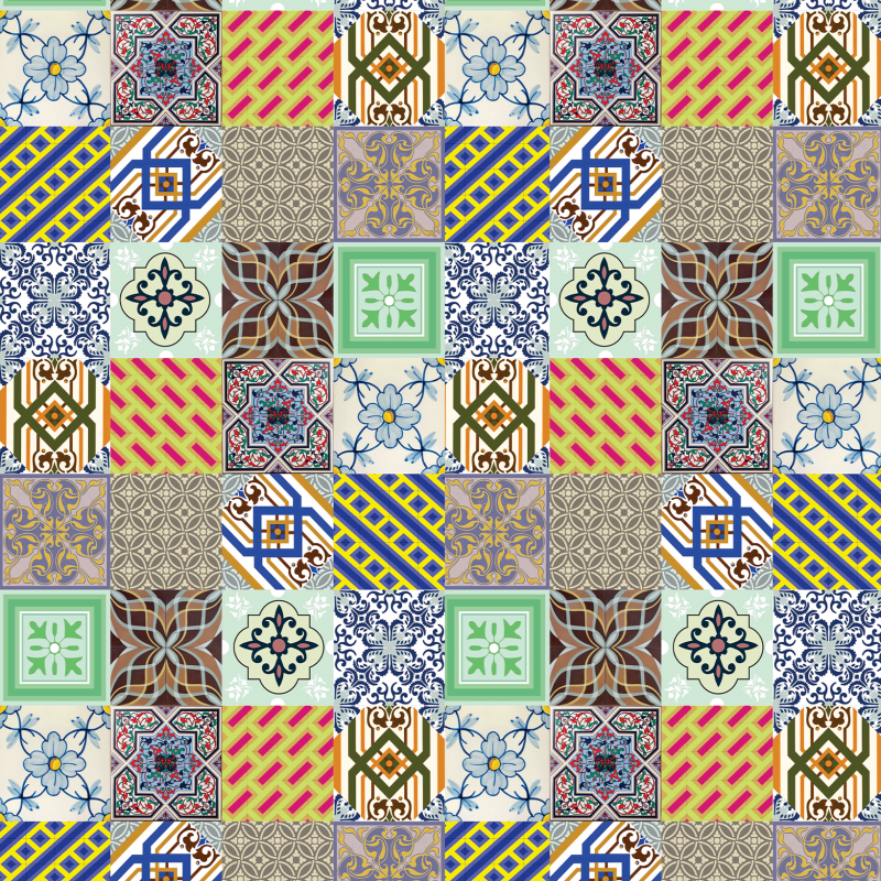 Papel Pintado Azulejos Vintage | Leroy Merlin