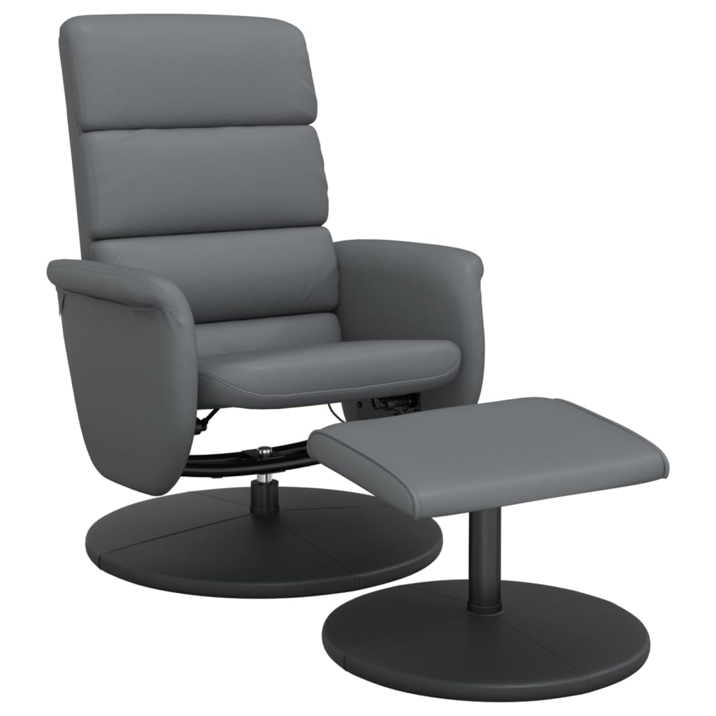 Fauteuil de Salon，Fauteuil inclinable avec repose-pied gris similicuir ...