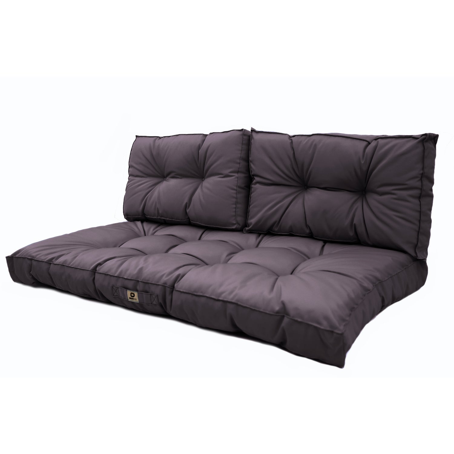 Coussins pour salon de jardin capitonné 120x60cm gris carbone | Leroy ...