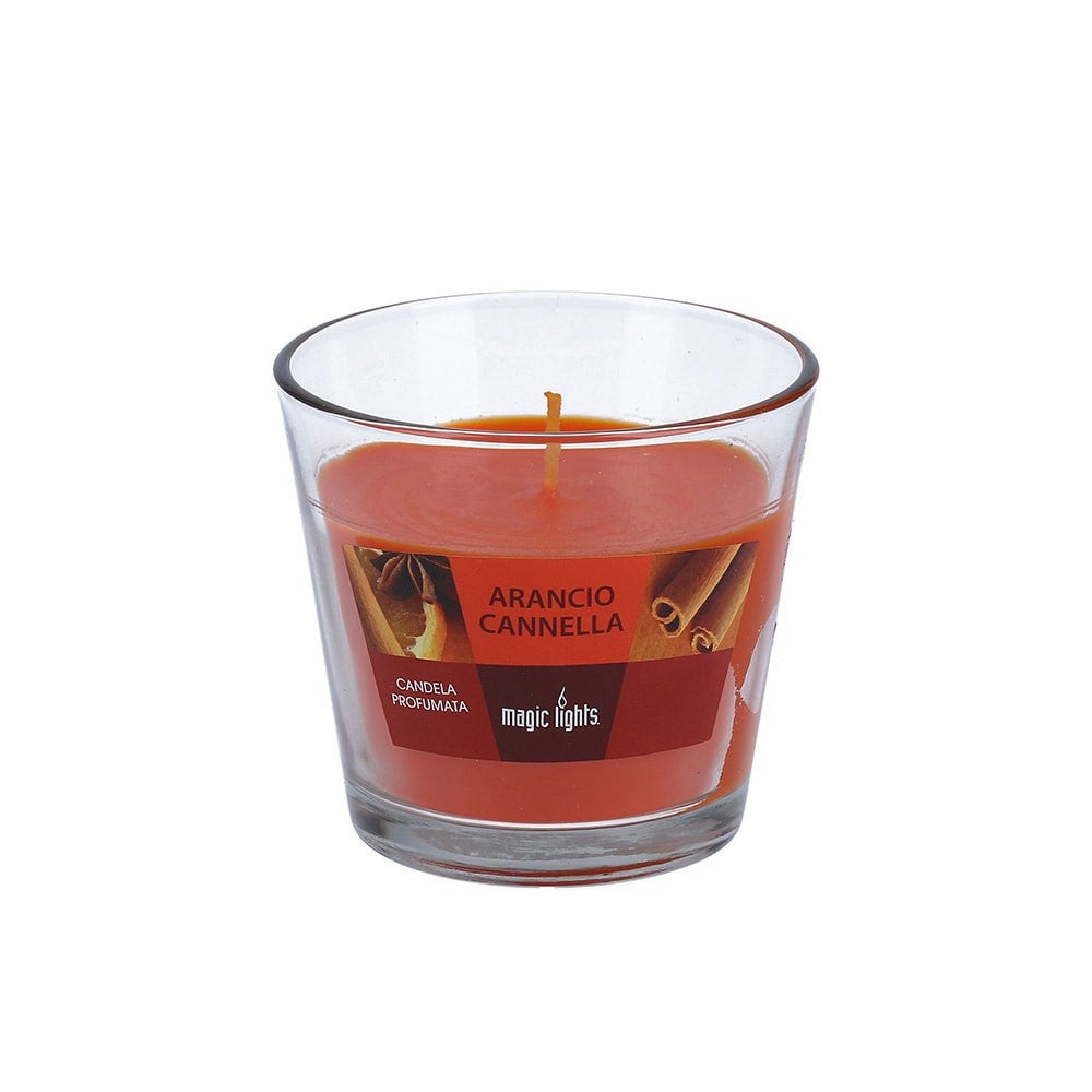 Vela Perfumada en Vaso de Cristal Naranja-Canela 150g Magic Lights ...