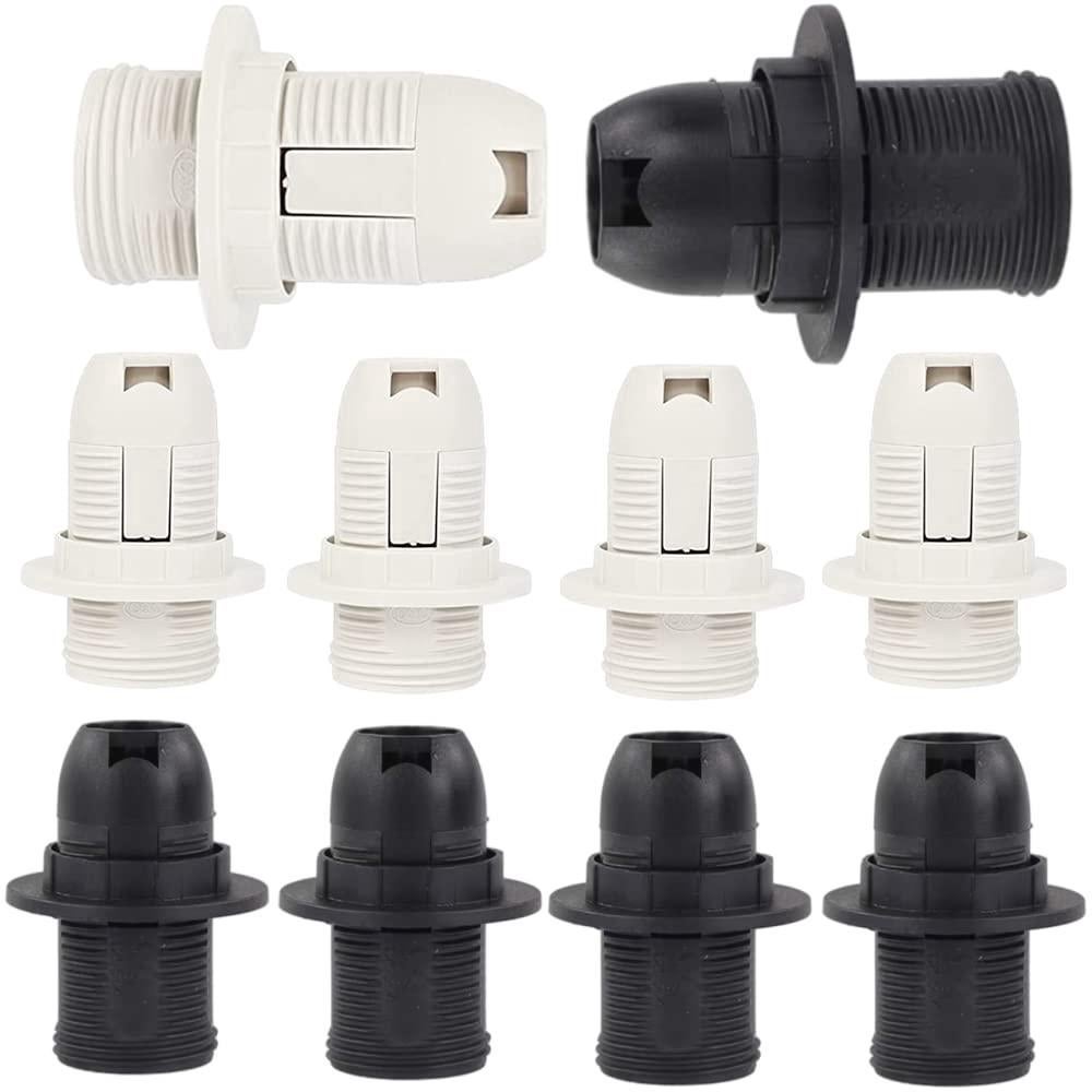 Lot de 10 douilles de lampe à vis Edison E14 en plastique (noir et ...