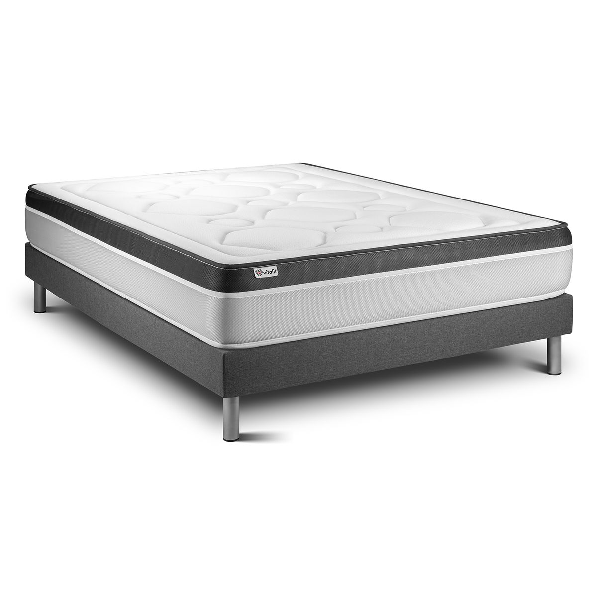 Ensemble matelas 180 x 200 cm VITAL ERGO - Mousse polyuréthane à mémoire de forme - Ep : 26 cm ...
