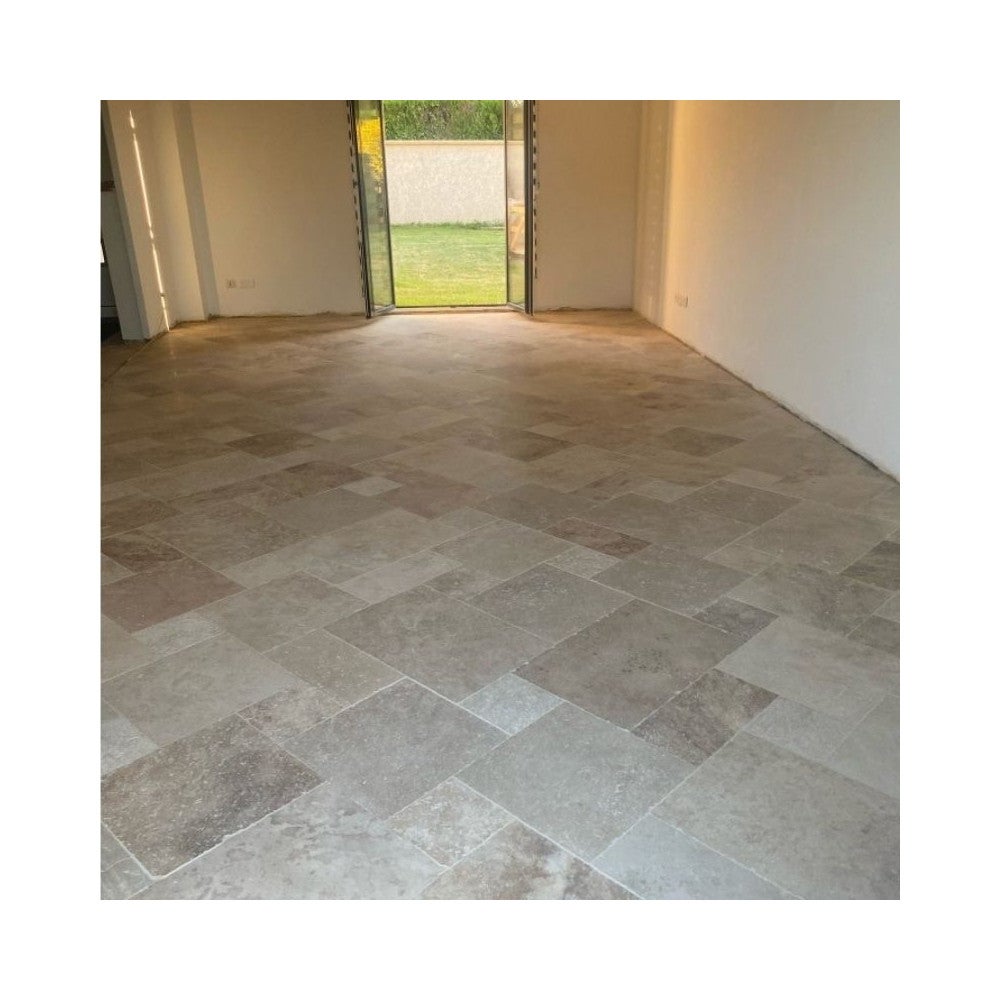 Dallage Travertin beige mix 1er choix opus 4 formats | Leroy Merlin