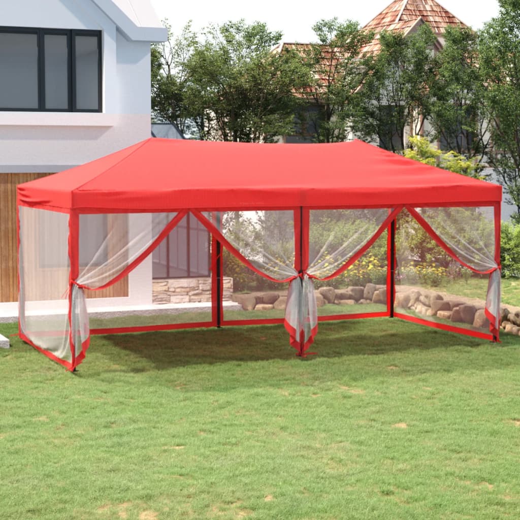 VidaXL Carpa para fiestas plegable con paredes laterales rojo 3x6 m | Leroy Merlin