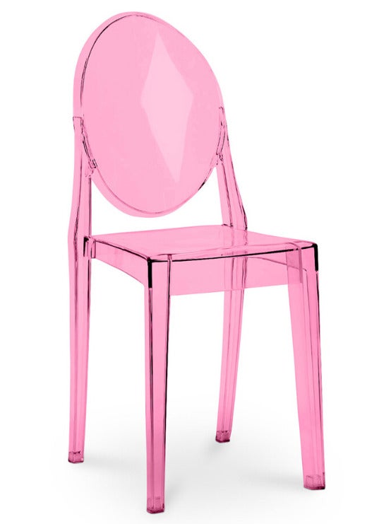 Silla Louiva gris transparente-Color Rosa transparente | Leroy Merlin
