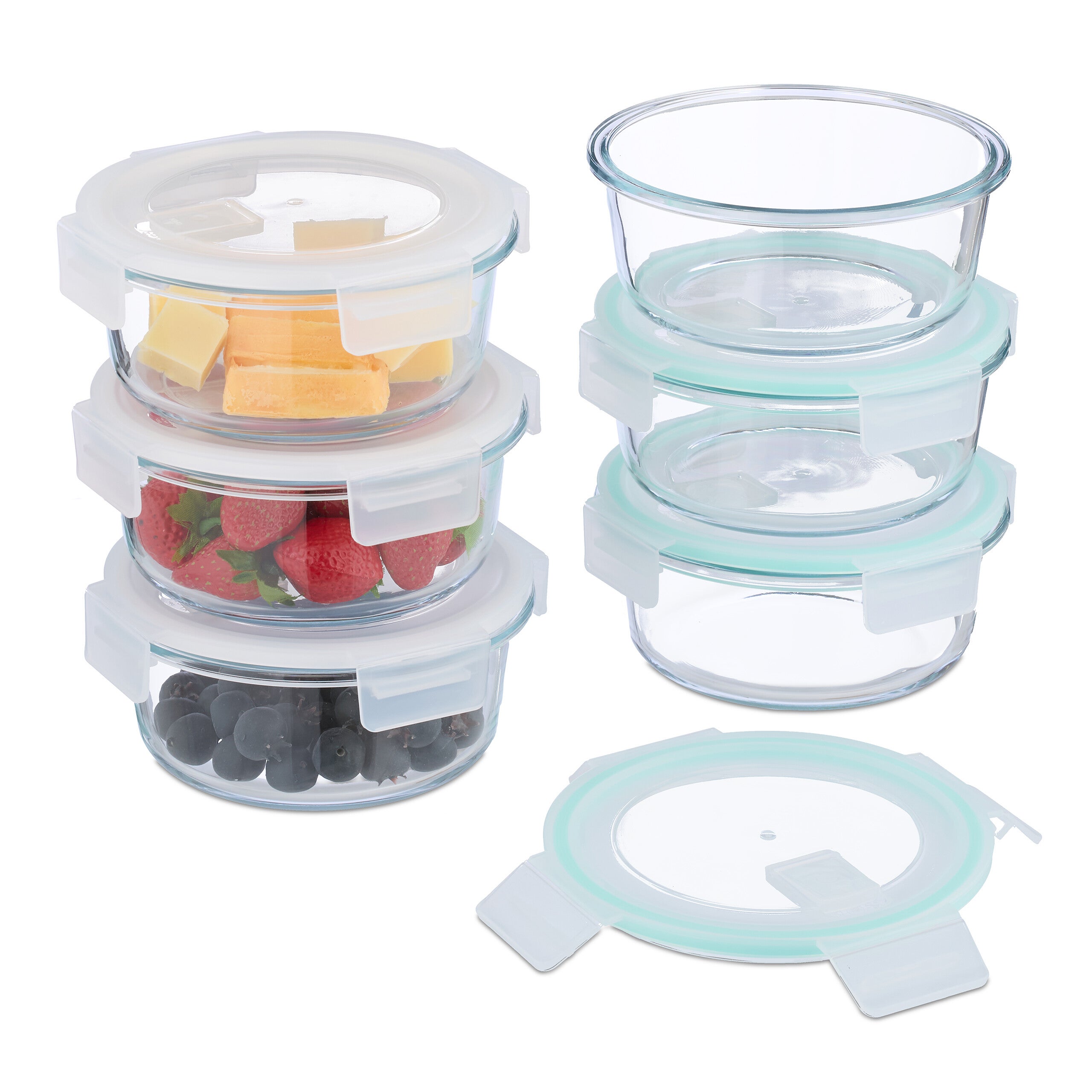 Fiambreras de Cristal con Tapa, Set de 6, 620 ml, Recipientes ...