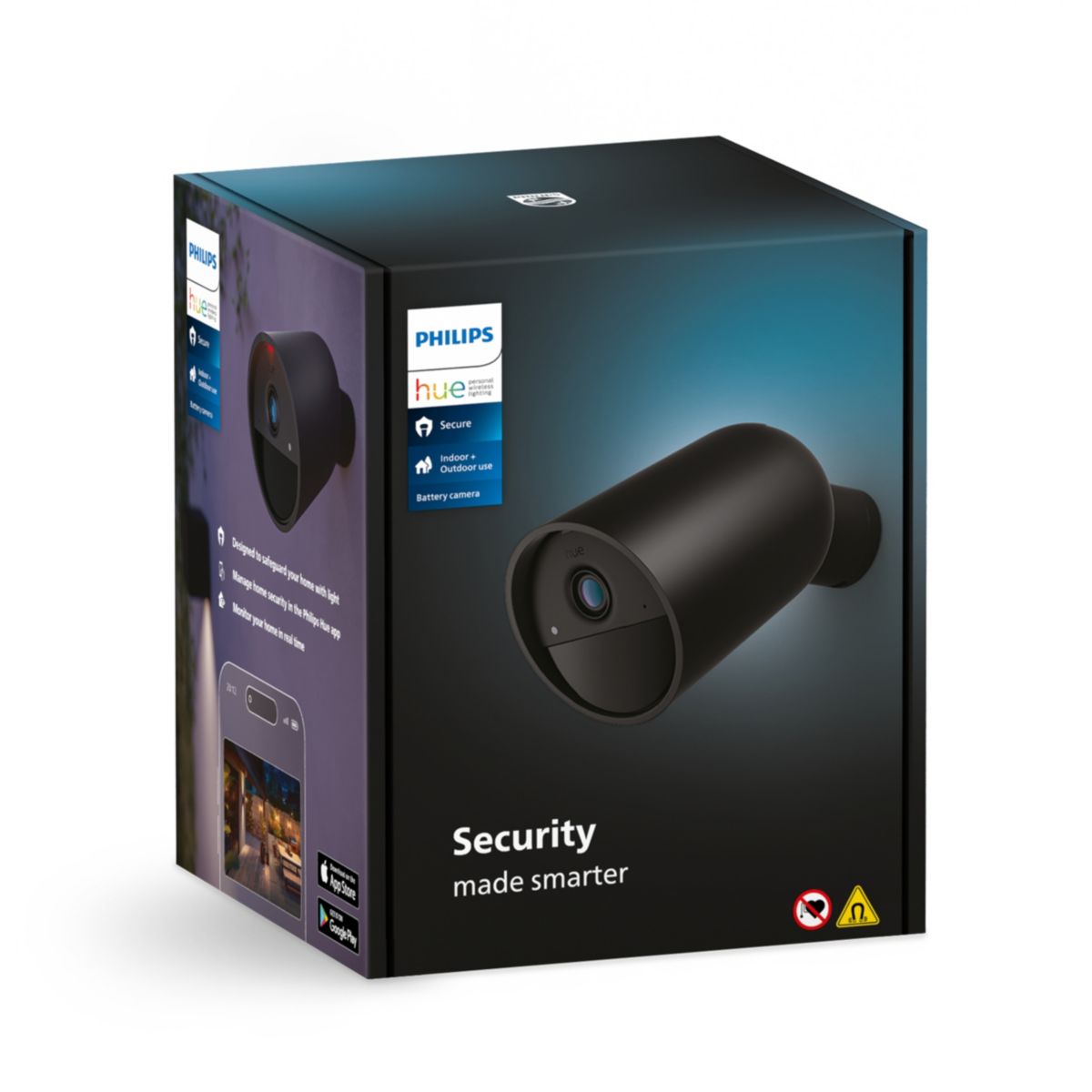 Caméra de surveillance PHILIPS HUE SECURE sans fil noire | Leroy Merlin